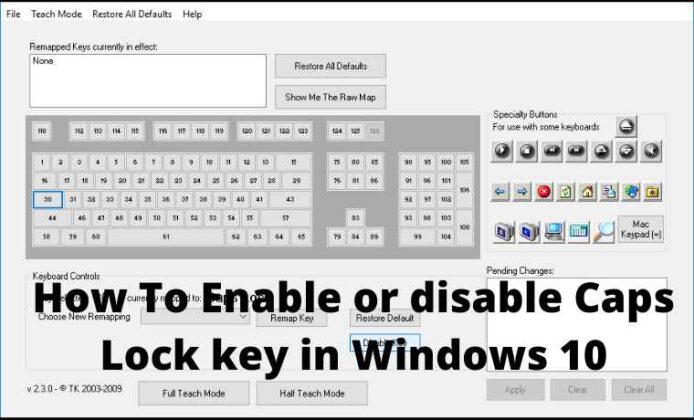 How To Enable Or Disable Caps Lock Key In Windows 10 PC 2025 - TechNadvice